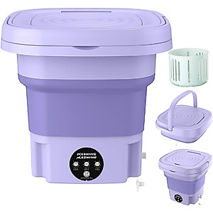 Luxmars Portable Washing Machine 2024 Foldable Mini Washing Machine Half Automatic Small Washer for Baby Clothes|Underwear or Small Items (Purple1)