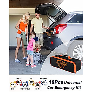 LAYUNI Car Tool Kit de emergencia para automóvil de 18 piezas con cuña para Ventana de automóvil, cuña de aire agarrador de Largo alcance, herramienta de extracción de recorte automático