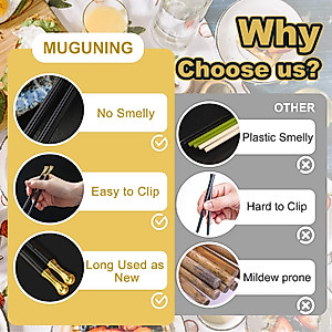 Muguning 50 Pairs Fiberglass Chopsticks Bulk - 9.5Inch Reusable Chopsticks Dishwasher Safe, Non-slip Japanese Chinese Chop Sticks with Black Gold Styling (World Cup)