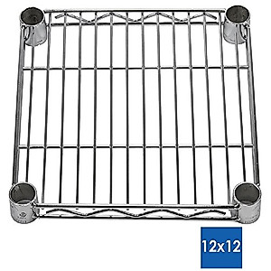 Shelving Inc. 12" d x 12" w x 64" h Chrome Wire Shelving with 4 Tier Shelves, Weight Capacity 800lbs Per Shelf
