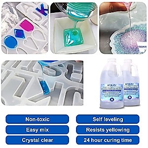 MTBJZJ Crystal Clear Epoxy Resin| Scratch Resistant,UV Resistant Resin Kit | for Resin Molds, Desktop, Craft, Jewelry Casting, DIY-0.5Gallon Kit