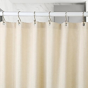 OEH Shower Curtain Hooks, 12 Pcs Shower Curtain Rings, Anti-Fall Metal Nickel Shower Curtain Hooks, S-Shaped Rust Proof Shower Curtain Hooks Rings for Shower Curtain, Bathroom, Matte Nickel