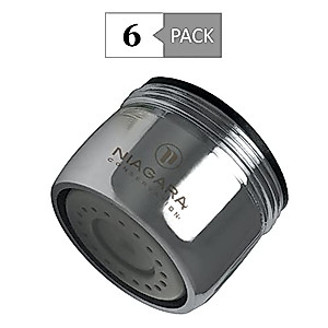 Niagara Conservation N3205N-PC-TU 1-Spray 0.5 GPM .94-in. Pressure-Compensating Needle-Spray Faucet Aerator Chrome, 6-Pack | Bathroom Sink and Kitchen Sink Aerator for Home Improvement
