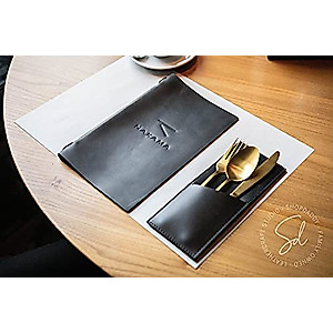 Custom Personalized Leather Cutlery Organizer-Utensil Holder, Utensil Organizer, Silverware Holder, Cutlery Holder, Spoon and Fork Holder, Silverware Sleeves, Flatware Holder, Cutlery Wrappers