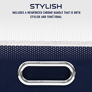 Franklin Sports Storage Bin - Made to Fit Storage Bin Shelf Organizers - 10.5" x 10.5" - College Officially Licensed White