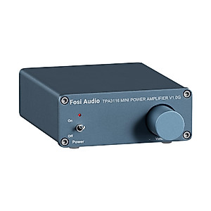 Fosi Audio V1.0G 2 Channel Class D Mini Stereo Amplifier for Home Speakers TPA3116 50W x 2 with Power Supply