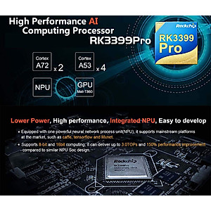 youyeetoo Toybrick Rockchip RK3399Pro TB-RK3399ProD Single Board Computer Support for AI and Machine Learning with Caffe and TensorFlow,NPU Up to 3.0 Tops