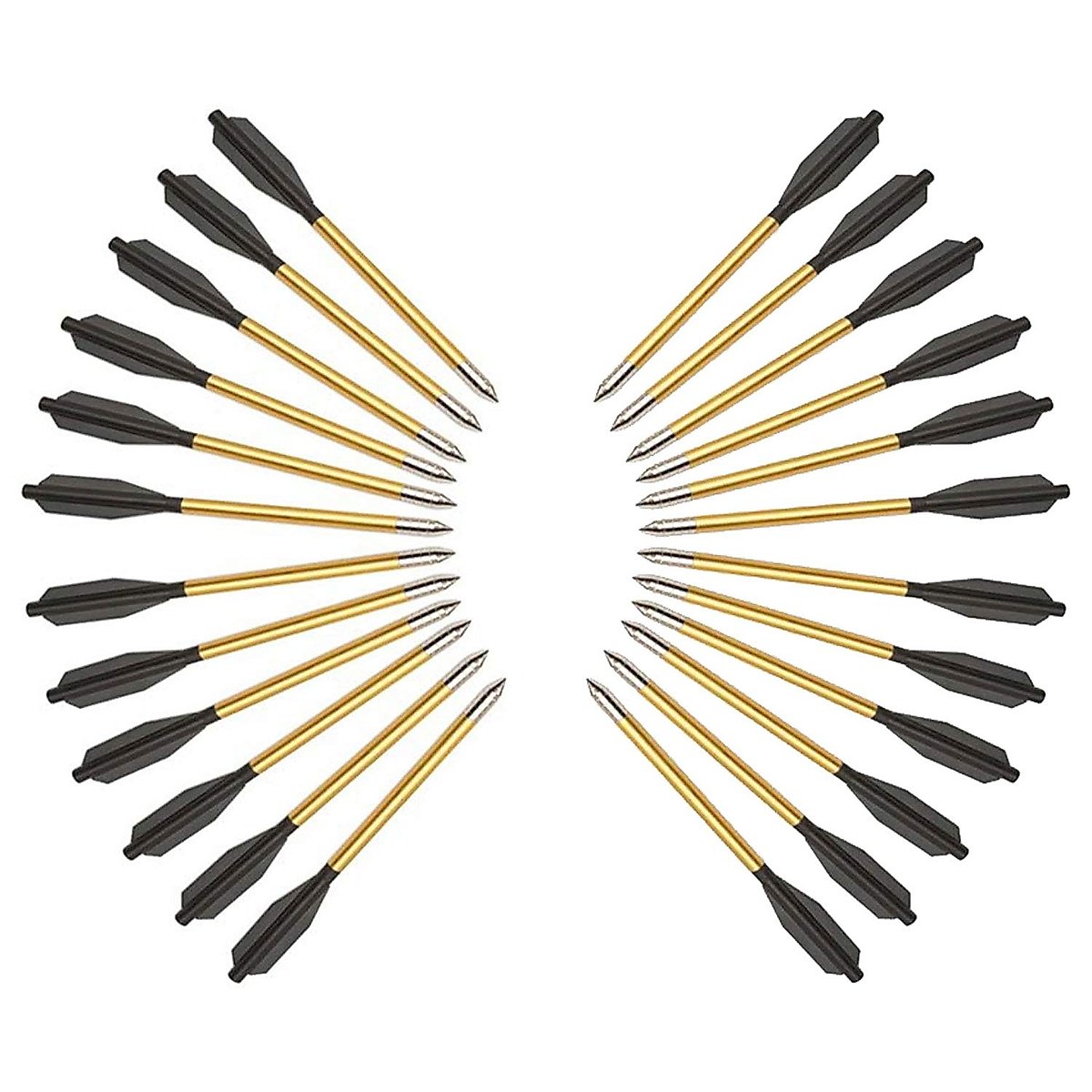 KingsArchery Self-Cocking Crossbow Bundle with Adjustable Sights, Spare Crossbow String and Caps, 27 Aluminim Arrow Bolt Set