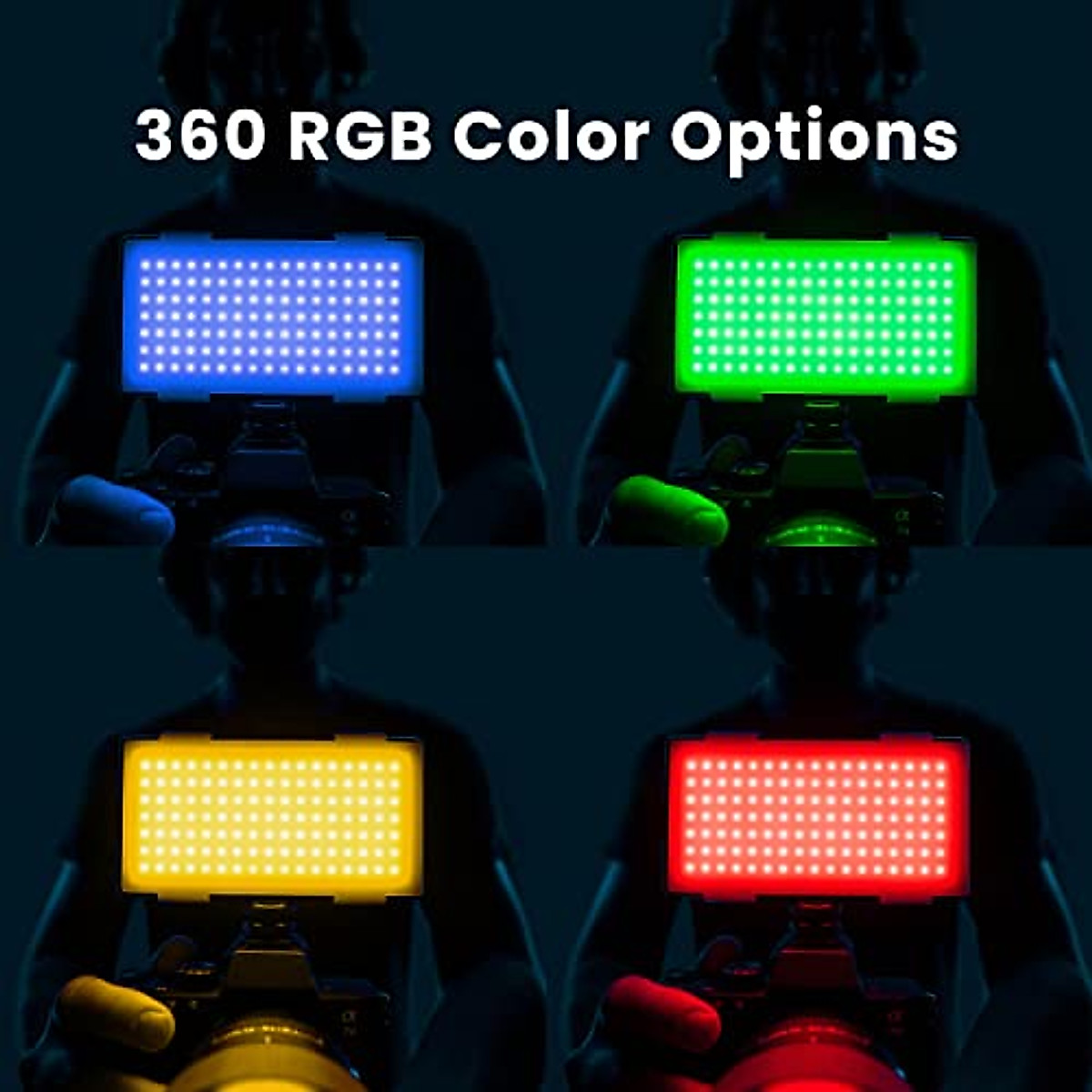 Lume Cube RGB Panel Pro, 60 Inch Light Stand, & Accessories | Full Color RGB Light for Professional DSLR Cameras | Adjustable Color Camera Lighting, Tripod from 14 to 60 Inches, 1/4" 20 Mount