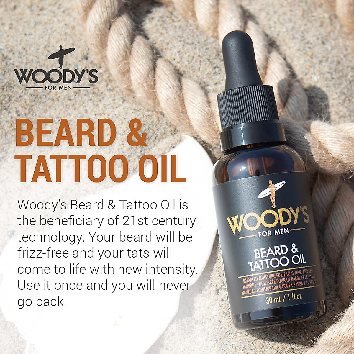 Woody's Beard & Tattoo Oil, 1-Pack
