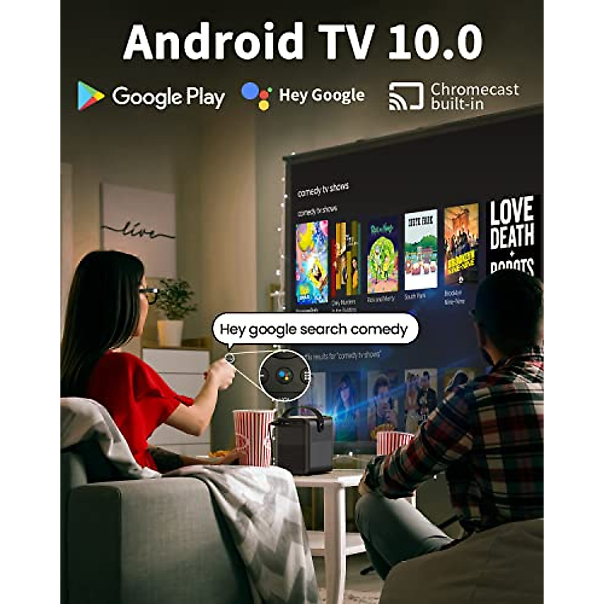 ETOE D2 Pro Projector with Mini Tripod Stand and Carrying Bag