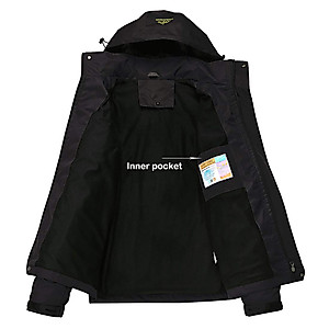 JOGERBRO Mens Waterproof Rain Jacket with Hood Hiking Fishing Windproof Raincoat