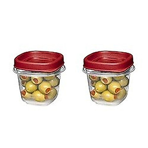 Rubbermaid 1776477 1/2 Cup Square Food Storage Containers 2 Count