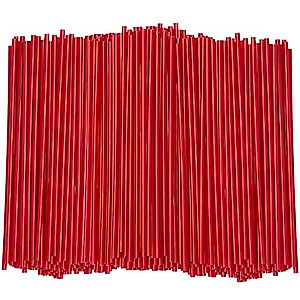 5 Inch Coffee & Cocktail Stirrers/Straws [1000 Count] Disposable Plastic Sip Stir Sticks – Red