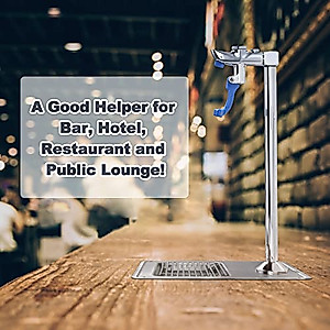 WOWOW Glass Filler Faucet, 14-Inch Water Filler Faucet Deck Mount Pedestal Glass Filling Water Station, Stainless Steel Push Cup Faucet for Bar Hotel Restaurant and Public Lounge