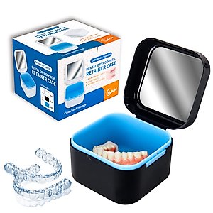 TAOHIHI Retainer Case,Mouth Guard case, Cleaning Crystals,Mouth Guard case, Aligner - White