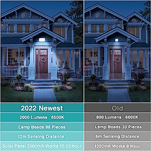 3Pack Solar Lights Outdoor,2000 Lumens 88 LED Solar Powered Motion Sensor Flood Lights Security with Remote ,Wall lights Dusk to Dawn Sensor Lights Waterproof for Door Shed Patio Barn Garden Garage