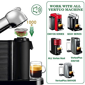 VIVI SKY Reusable Coffee Capsules Discs to Reuse Vertuo Pods, Vertuo Refillable Pods Cap Lids For ALL Size pod of ALL VertuoLine Machine,Bottom Capsule- not Included!(1PC)