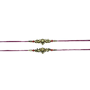 WhopperIndia Set of Two Rakhi Stone, Rakhi for Brother, Raksha bandhan Gift for Your Brother, Rakhabandhan Rakhi, Rakshabandhan Festival (Multi-Color Thread)