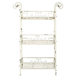 Safavieh Outdoor Collection Noreen Antique White 3 Tier Shelf
