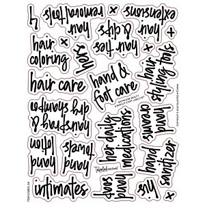 Talented Kitchen 6-Pack Makeup Organizer Premium Quality Acrylic Plastic Containers. Bathroom Beauty Storage Set: 5 Canisters & 107 Printed Labels Organization