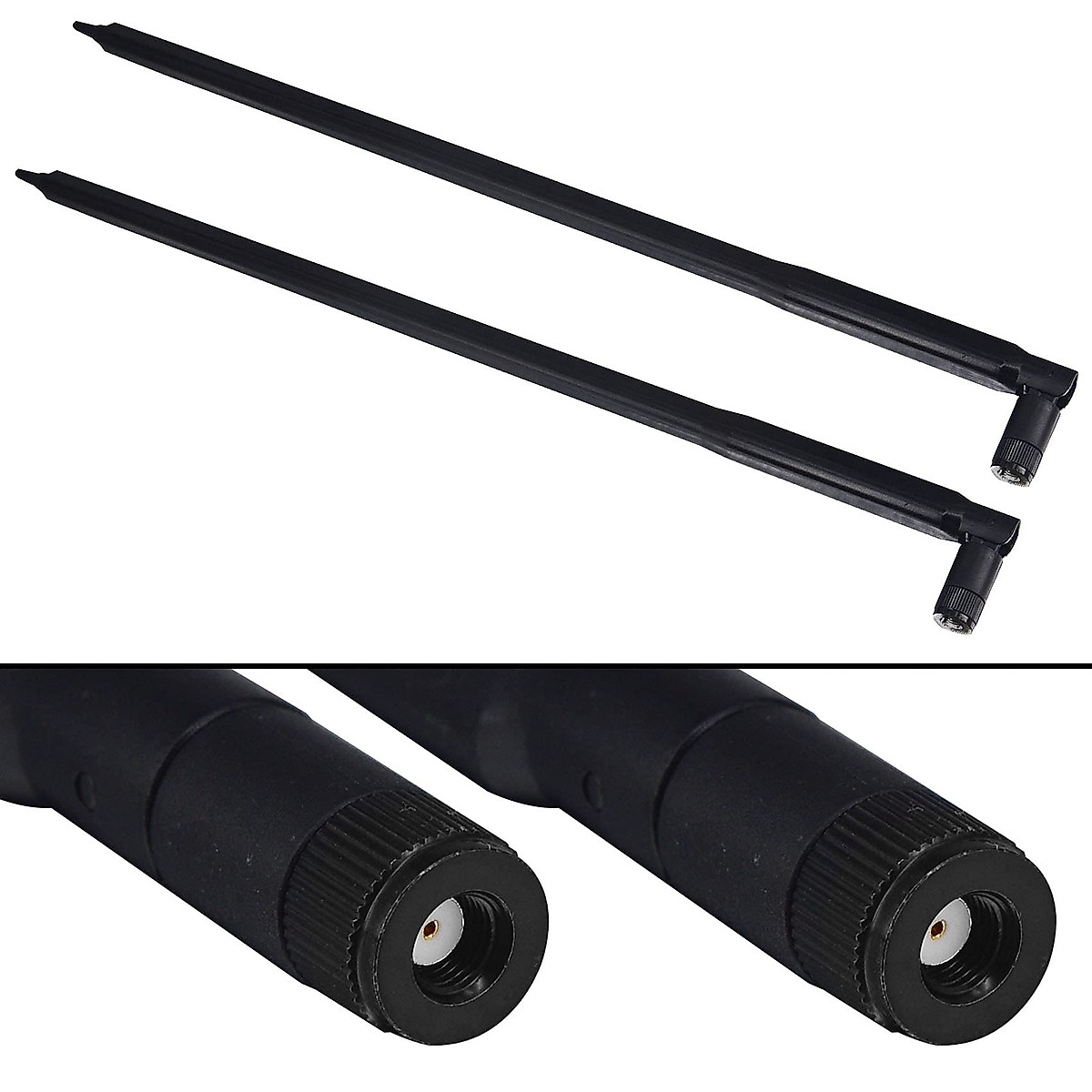 1.3FT 2PCS 12dbi WiFi Bluetooth Antenna Omni Directional Antenna 2.4GHz RP-SMA Male Long Range for WiFi Router Wireless Network Devices Desktop PC USB Adapter PCI PCIe Cards PC Camera WiFi 6 Adapter