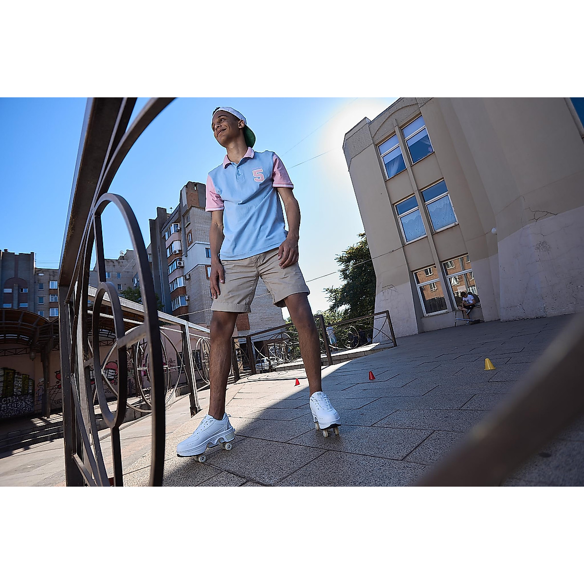 TAILORIA Four-Wheel Skate Shoes Children's Roller Shoes Detachable Roller Skates Unisex Kick-Roller Shoes Skating Cool Running Shoes