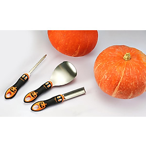 WeKit Halloween Pumpkin Carving Kit Tools, 11 Pcs Professional Heavy Duty Carving Set, Stainless Steel Double-side Sculpting Tool Carving Kit for Halloween Decoration and Gifts