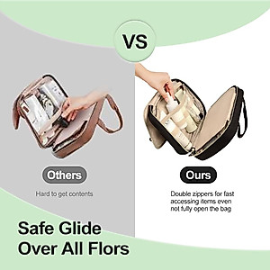 Innovatronic Toiletry Bag Travel Bag with Hanging Hook, Travel Organizer, Water-resistant Makeup Cosmetic Bag Travel Organizer for Accessories, Shampoo, Toiletries (black)