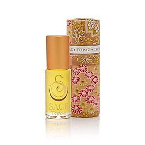 Topaz Perfume Oil Roll-On by Sage- 1/8 oz, Vegan & Cruelty-Free, Gourmand Scent, Vanilla, Sandalwood