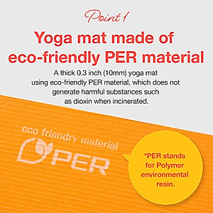 Primasole Yoga Mat Eco-Friendly Material 1/2"(10mm) Non-Slip Yoga Pilates Fitness at Home & Gym Twin Color Coral Red/Gray