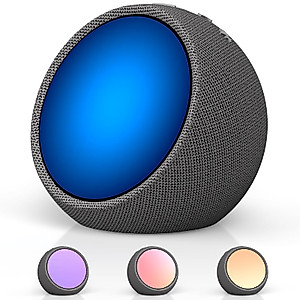 Housbay White Noise Sound Machine with Night Light, Nature Sounds, Breathing Light, Round Screen Glow with Music, Auto-Off Timer, Sleep Noise Machine for Sleeping, Adults, Kids & Baby - Fabric