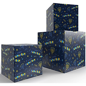 The Dreidel Company Happy Hanukkah Gift-Wrap Chanukah 17.5" in. X 180" in. Each (Happy Hanukkah 4 Roll Variety Pack)
