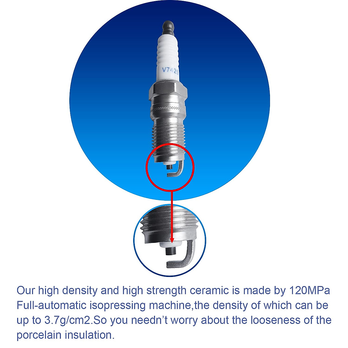 HiVehicle V7425 Spark Plugs – Replacement of #3951 TR55 (6 Pack)