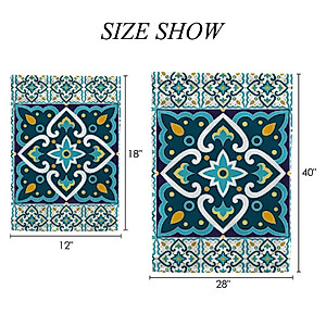 Spanish Tile Garden Flags Polyester Fabric Vertical Double Sided Printing Outdoor Welcome Banner Flag UV Protector Decoration for Home Yard Patio Lawn 12x18in