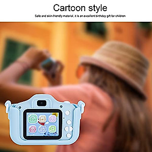 Digital Camera,Toddler Camera,Children Camera 40MP Cartoon Cat Photograph Camera,Anti-Drop Children Cartoon Selfie Dual Camera with Puzzle Games Birthday Gifts(Blue)