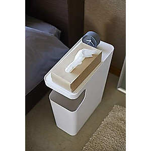 YAMAZAKI home Tower Side table and Trash can White - 3988
