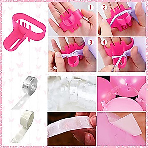 143Pcs Butterfly Pink and Purple Balloons Garland Arch Kit, Baby Shower Decorations for Girl Butterfly Stickers Pink Purple Rose Gold Confetti Balloons for Birthday Wedding Bridal Shower Decorations