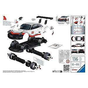 Ravensburger Porsche GT3 Cup 3D Jigsaw Puzzle for Kids Age 8 Years Up - 108 Pieces - No Glue Required