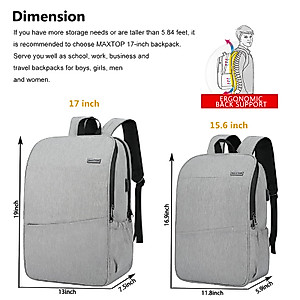 MAXTOP Travel Laptop Backpack with USB Charging Port Anti-Theft[Water Resistant] College School Bookbag Fits 17 Inch Laptop