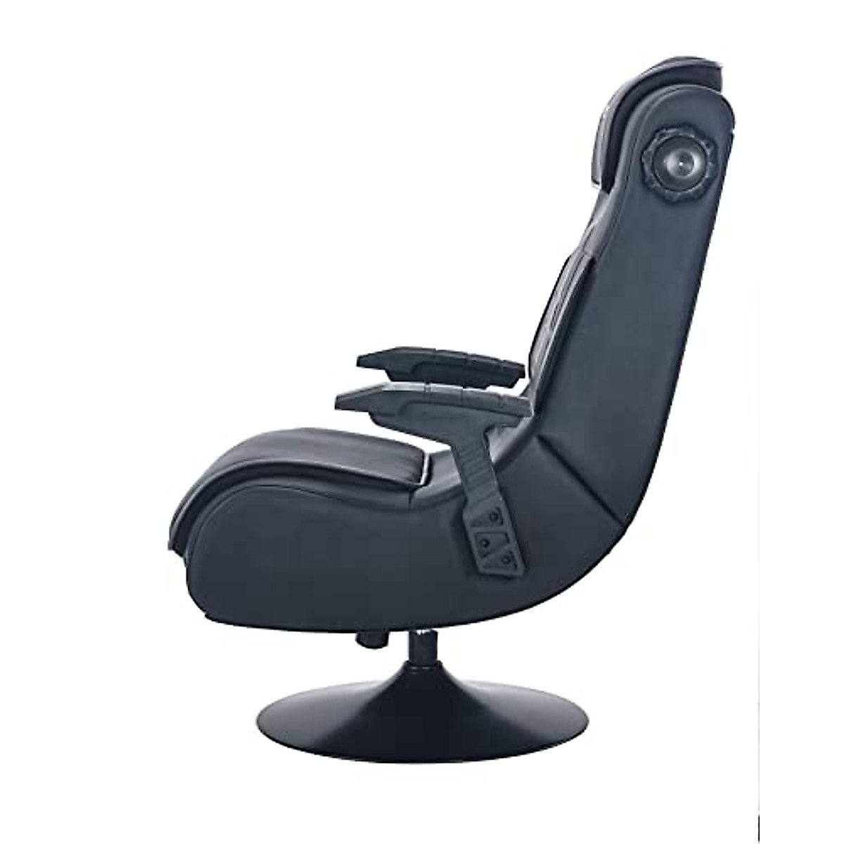 X Rocker Pro Leather Lounging Video Gaming Pedestal Chair with Vibration - Wireless Audio Force Modulation Technology - 2 Speakers & Subwoofer - Armrest - Black