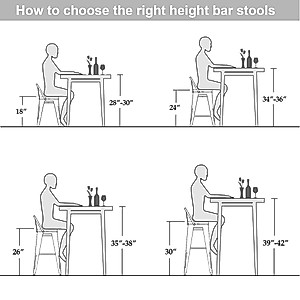 Changjie Furniture 26 Inch Bar Stools Set of 4 Industrial Metal Barstools Counter Height Bar Stool with Backs for Home Kitchen (26 inch, Black)