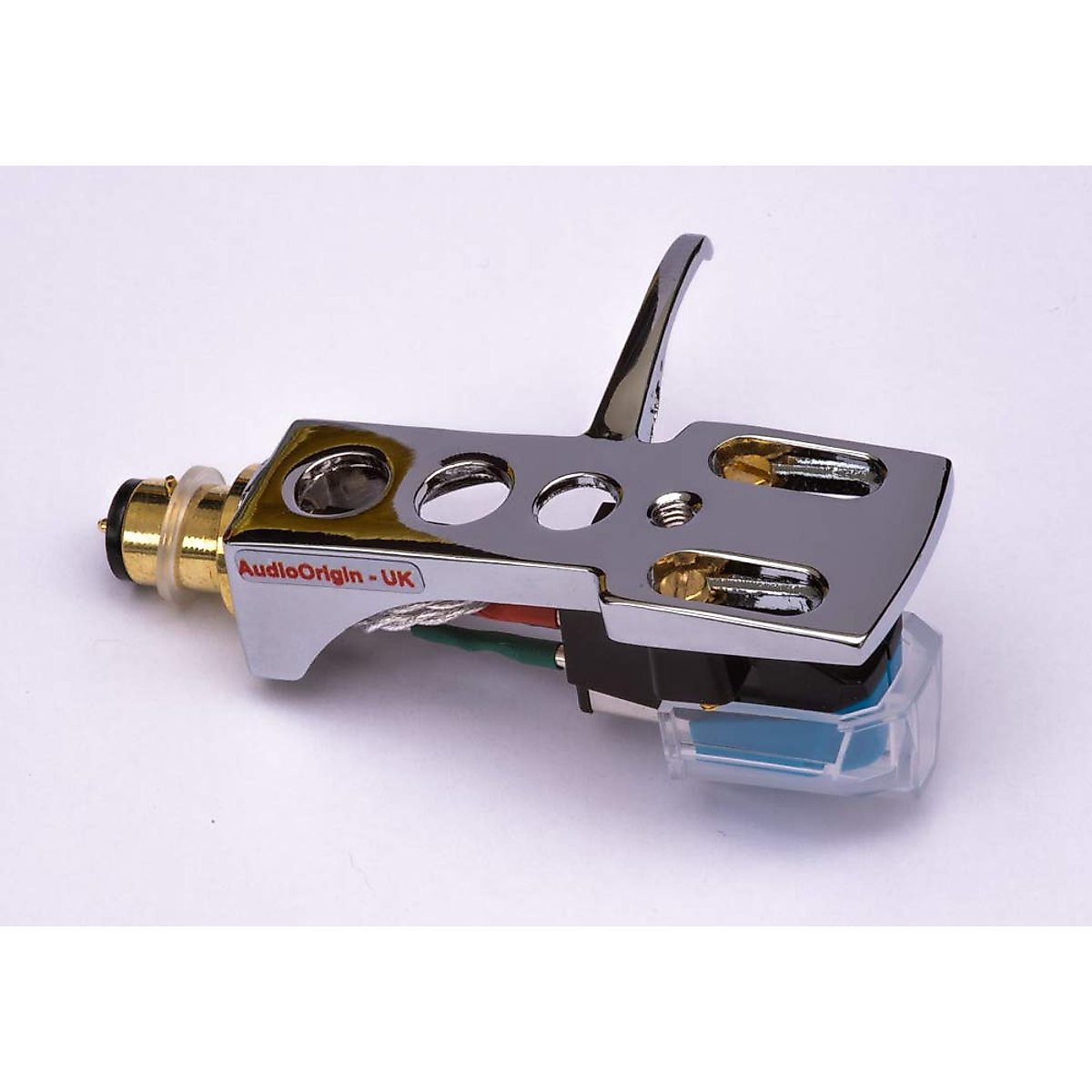 Mirror Chrome plated Headshell, mount, cartridge and stylus, needle for Technics SL 1000, SL 1100, SL 1200, SL 1210, SL 1300, SL 1301, SL 1310, SL 1350, SL 1400, SL 1401, SL 1410, MADE IN ENGLAND