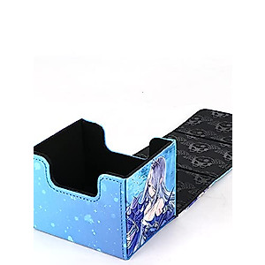 Volcanic Island Yugioh Game Card Deck Case Leather Storage Box Dragonmaid Silver Castle Arianna Ariane Magic TCG MCG Trading Card Cases Holder (P03)