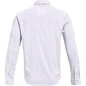 Under Armour High Tide Plaid Long Sleeve T-shirt, White/Bayou, Large