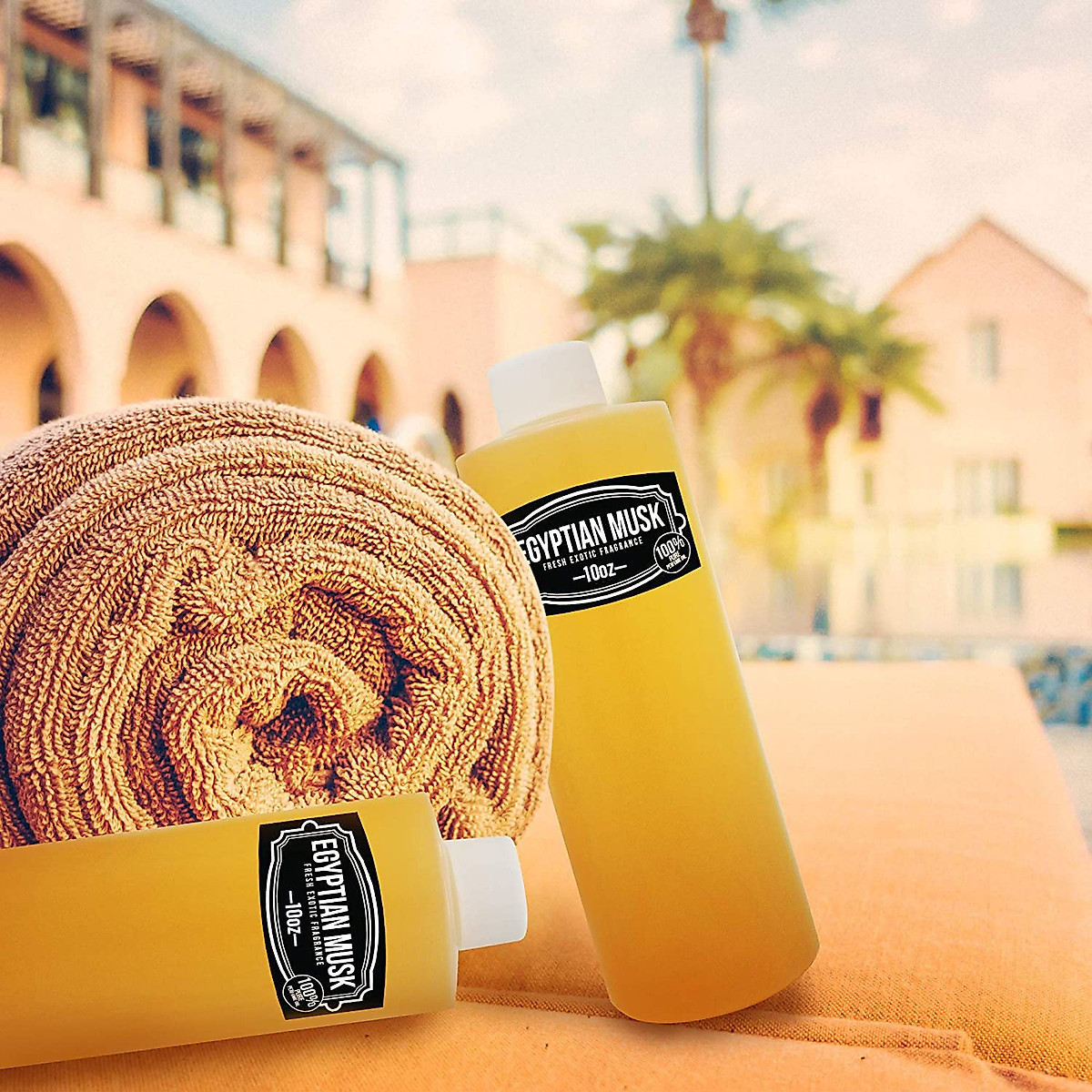 Bargz Light Brown Egyptian Musk Body Oil Scented Fragrance Perfume for Men and Women (10oz)