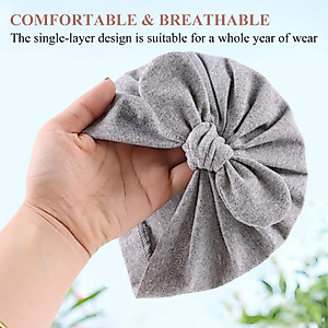 Baby Girl Turban Newborn Beanie Hat 5 Pieces Cotton Infant Girls Headwraps Toddler Kids Hats 0-3 Years (5Pcs-Bowknot-C)