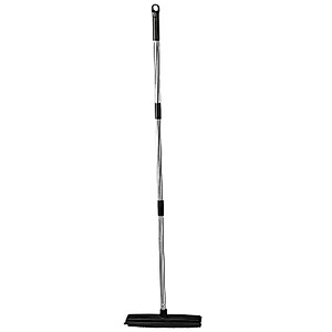 HOME-X Pet Hair Remover Broom, Carpet and Floor Broom, Adjustable Handle Length, Rubber Bristle Sweeper, Long Handled Squeegee, 48 ½” L x 12 ½” W x 2” H