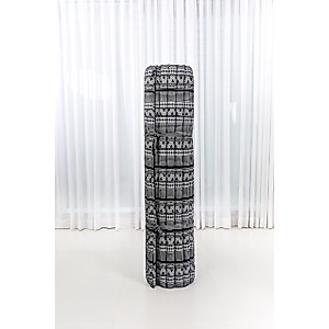 Leewadee - Foldable Floor Mattress - Japanese Roll Up Futon -Trifold Tatami Mat- Guest Floor Bed - Camping Mattress - Thai Massage Mat, Kapok Filled, 75 x 57 inches, Black White