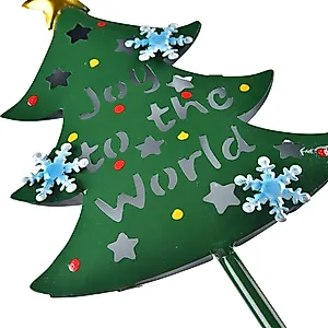 Yescom 4 Packs Solar Christmas Tree Stake Lights Solar Pathway Lights Waterproof Solar Stakes Lights for Outdoor Patio Garden